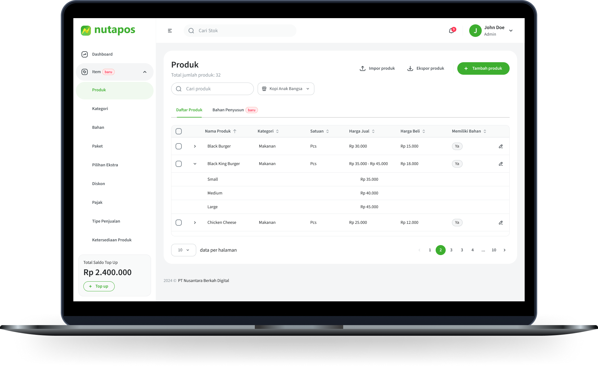 Sistem POS Berbasis Web Nutapos | Kasir Online Bisa Jalan Offline